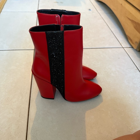 AMIRI | Shoes | Amiri Red And Black Glitter Heeled Boots | Poshmark